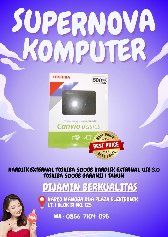 Jual Hardisk External TOSHIBA 500GB HARDISK EXTERNAL USB 3.0 TOSHIBA 500GB GARANSI 1 TAHUN ...