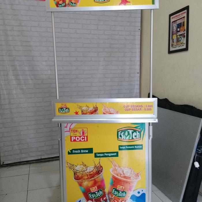 Jual Booth Portable Meja Lipat Rombong Es Teh ukuran 80x50 bahan ...