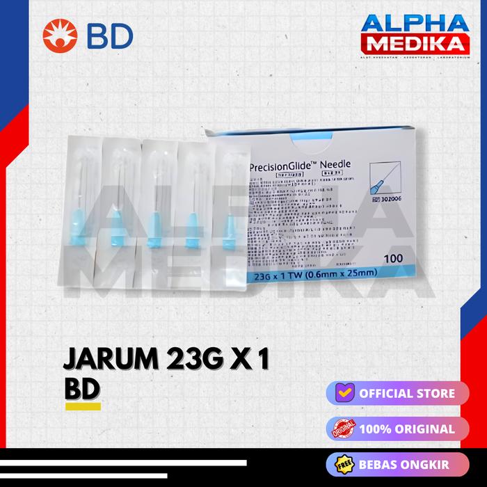 Jual BD Needle 23G / Jarum BD 23G x 1 / BD Precision Glide Needle - Kota Yogyakarta - Alpha ...