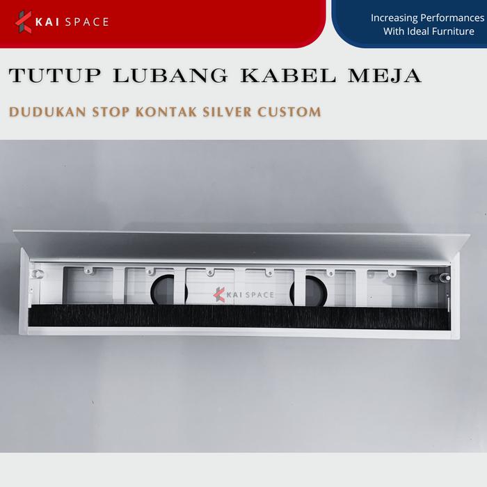 Jual TUTUP LUBANG KABEL MEJA DUDUKAN STOP KONTAK SILVER CUSTOM PRAKTIS ...