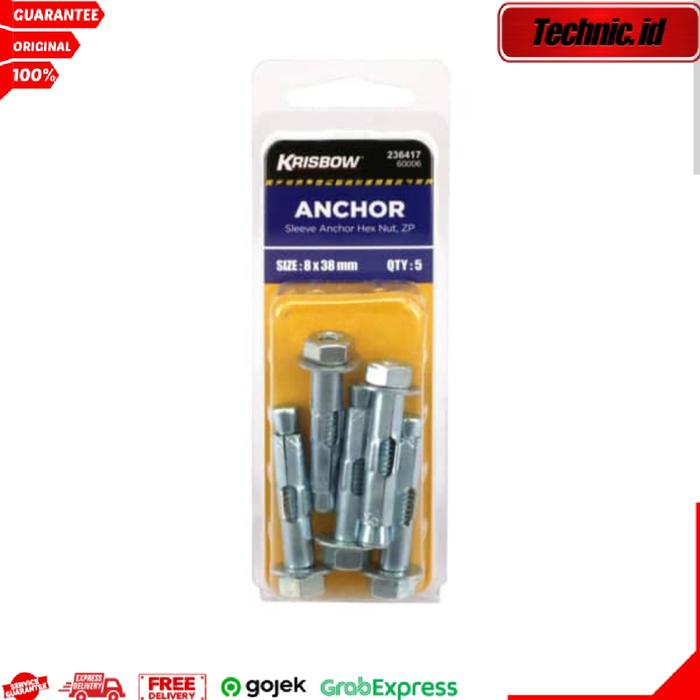 Jual Krisbow Baut Tanam Segi Enam 8x38 Mm Fisher Dynabolt Anchor ZP ...