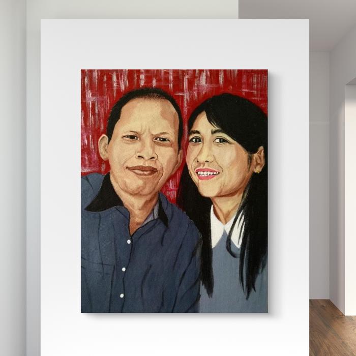 Jual Custom Lukisan Kanvas 2-3 Wajah | Lukisan Kanvas | Lukisan Wajah ...