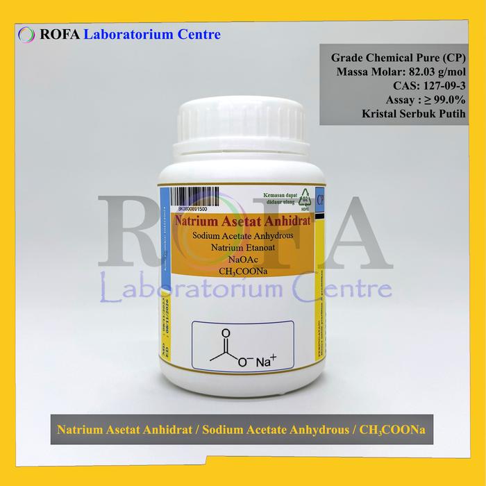Jual Natrium Asetat Anhidrat / Sodium Acetate / CH3COONa CP 500 Gram ...