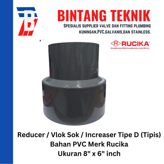 Jual Reducer Sok / Vlok Sok 8" x 6" PVC Rucika D - Increaser - Jakarta ...