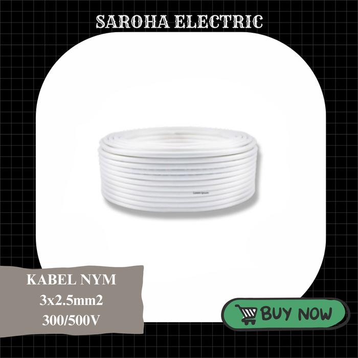 Jual KABEL NYM 3x2.5mm2 (Re) Solid 300/500V White Colour *KABELMETAL ...