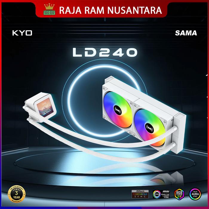 Jual KYO SAMA LD240 2.8" inch ARGB AIO Liquid Cooling LCD DISPLAY AIO 240mm WHITE - Jakarta ...