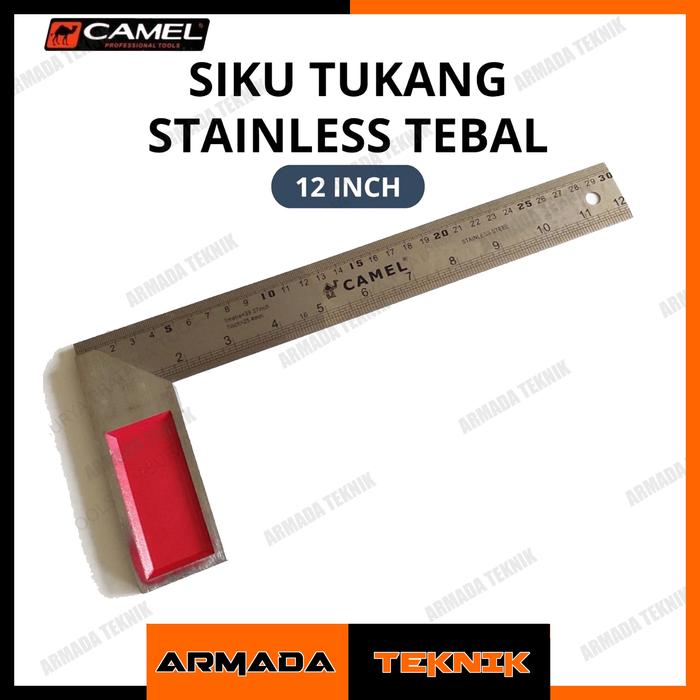Jual Siku Tukang Camel 12 Inch Stainless Tebal Penggaris Siku 30 cm ...