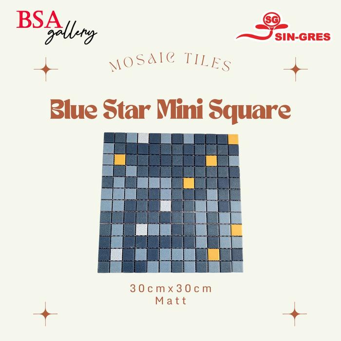Jual MOSAIC TILE KOTAK BIRU TUA / KERAMIK MOSAIC DINDING LANTAI NAVY ...