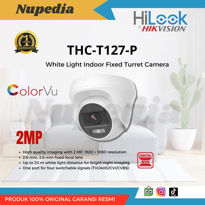 Jual CAMERA HILOOK COLORVU 2MP THC-T127-P White Light Indoor Fixed Turret Camera - Jakarta Timur ...