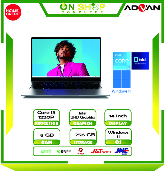 Jual Advan Work Pro Lite Intel Core i3 1220P 8GB 256GB Intel Graphic ...