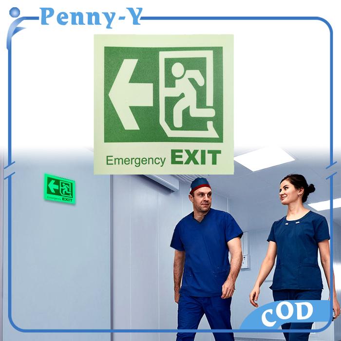 Jual emergency exit sign Glow In The Dark Stiker Jalur Evakuasi sticker ...