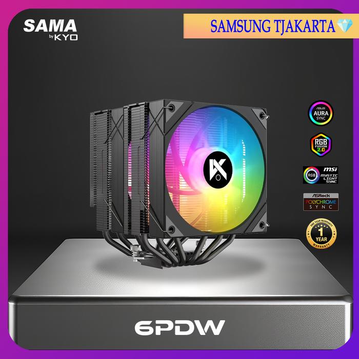 Jual KYO SAMA 6PDW 120mm CPU COOLER ARGB FAN DUAL TWIN TOWER 6 Heatpipe ...