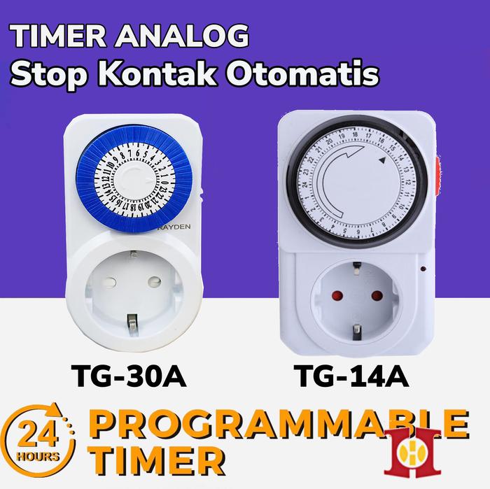 Jual Stop Kontak Timer ON OFF Listrik Otomatis Manual Analog Digital 24 ...