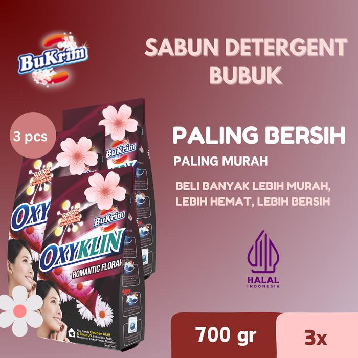 Promo 3 PCS - Sabun Detergent Bubuk BuKrim Oxyklin Romantic Floral 700gr - Jakarta Timur - TOTAL ...
