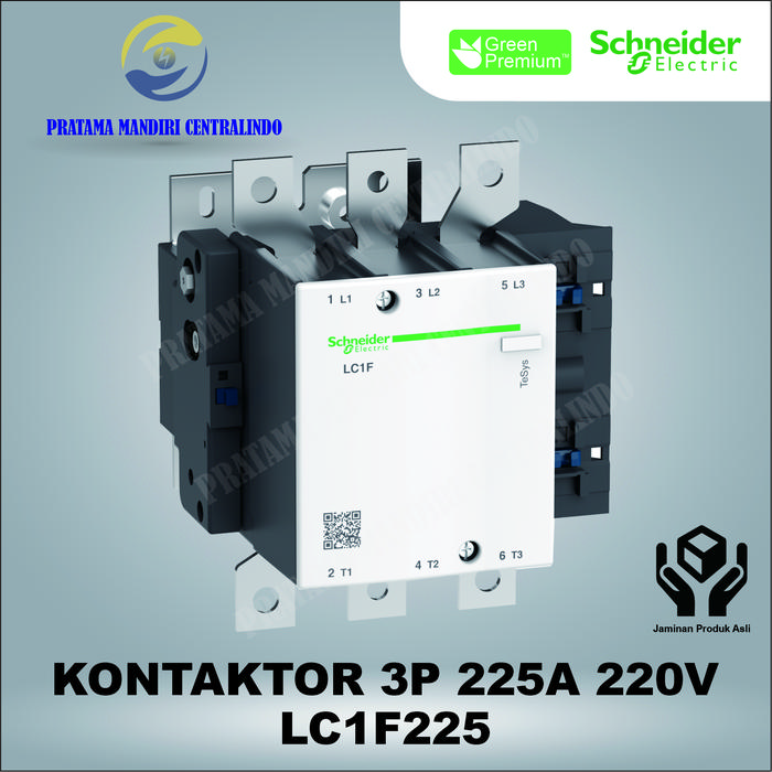 Jual LC1F225 KONTAKTOR 3 PHASE 225 AMPERE / CONTACTOR 3P 225A 220V ...