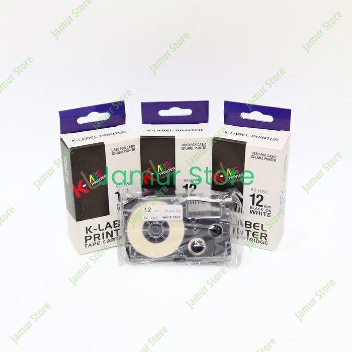 Jual EZ- Label Casio Tape Cartridge XR-12WE1 Black INK White 12MM x 8m - Jakarta Barat - Jamur ...