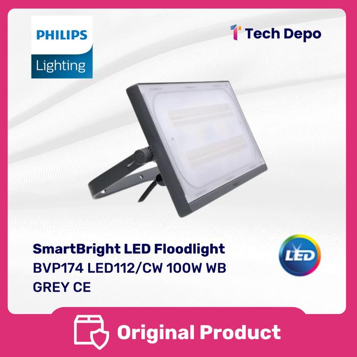 Jual Lampu Philips SmartBright LED Floodlight BVP174 LED112/CW 100W WB GREY CE - Jakarta Barat ...