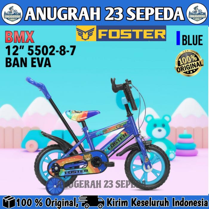 Jual Sepeda BMX Anak Laki FOSTER 5502-8-7 Ukuran 12 Inch Tongkat Stir ...