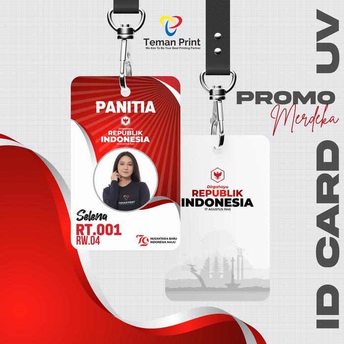 Jual Teman Print Cetak ID Card Panitia 17 Agustus 2 Sisi Name Tag ...