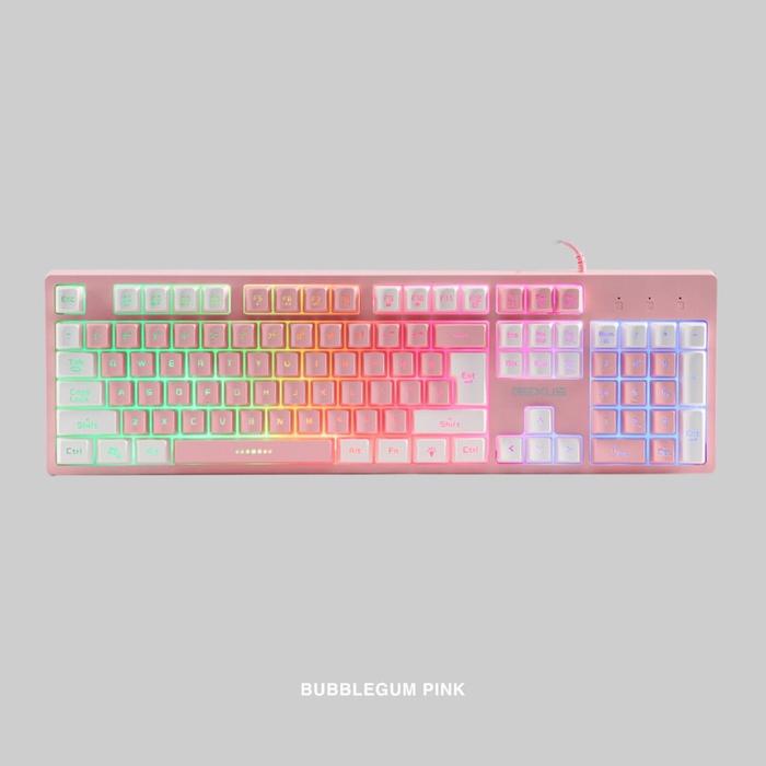 Jual Keyboard Rexus K9E Gaming Keyboard Battlefire LED - Pink White ...