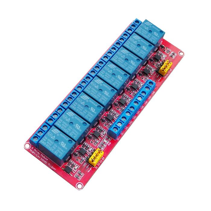 Jual Relay Module 8 Channel 5V Suport High or Low Level Trigger RED ...