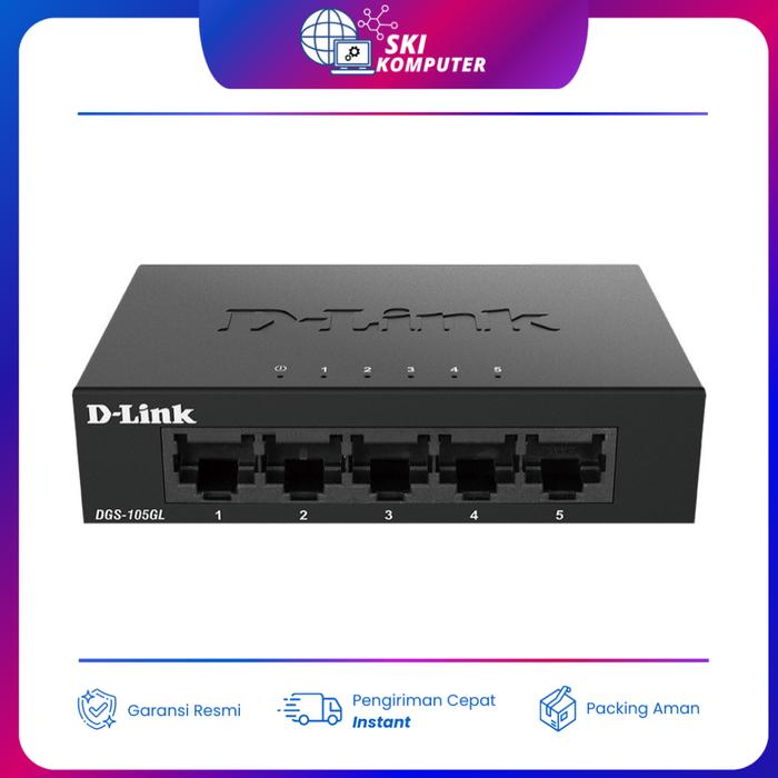 Jual D-LINK SWITCH HUB DGS-105GL 5 Port Gigabit Unmanaged HUB Metal ...