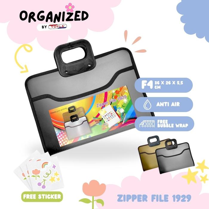 Promo TOPLA Zipper File Folio / Map Zipper File F4 / Map Dokumen Folio ...