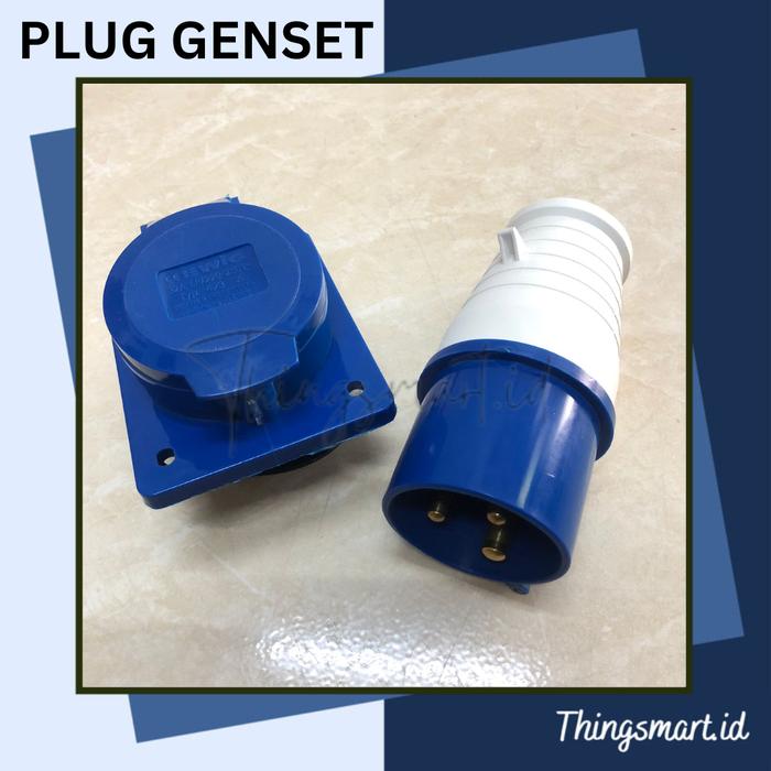 Jual EWIG E23 E023 1 SET Male Female Plug 32A 220v 3Pin 3kaki Steker ...
