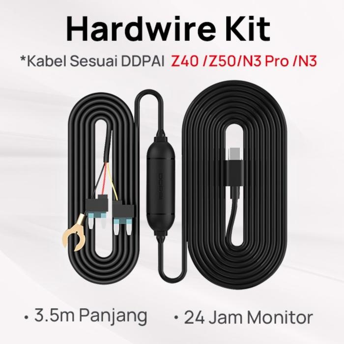 Jual DDPAI DashCam Hardwire Kit N3/Mini/Z40/N3pro GPS Cable for 24 ...