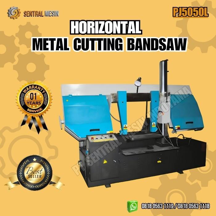 Jual Alat potong Plat Besi Baja 500x600 mm Horizontal Bandsaw Machine type PJ5050L Single Column ...