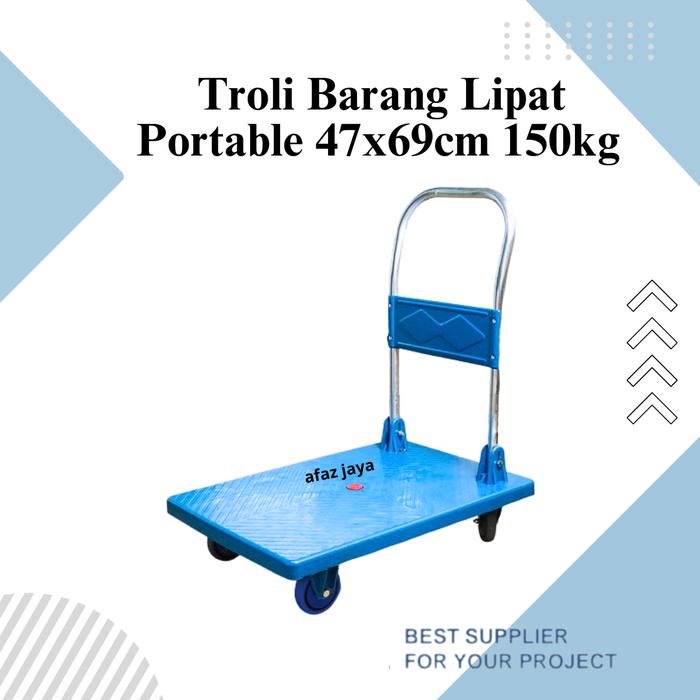 Jual Troli Barang Foldable Lipat 150kg Trolley Pengangkut Trolley Besi ...