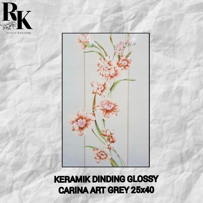 Jual KERAMIK DINDING GLOSSY CARINA ART GREY 25x40 - Jakarta Utara ...