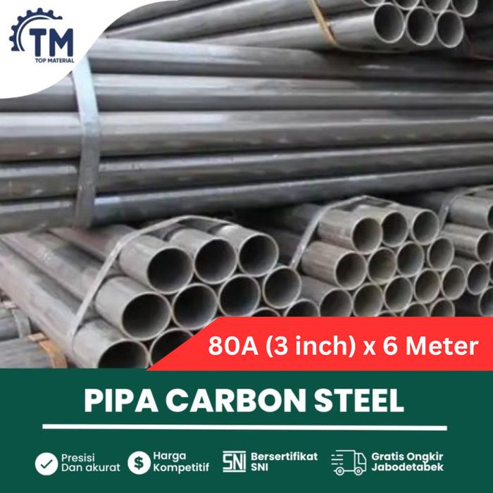 Jual Harga Pipa Besi Carbon Steel SCH 40 Diameter 3 Inch ( 80A ) x Panjang 6 Meter - schedule 40 ...