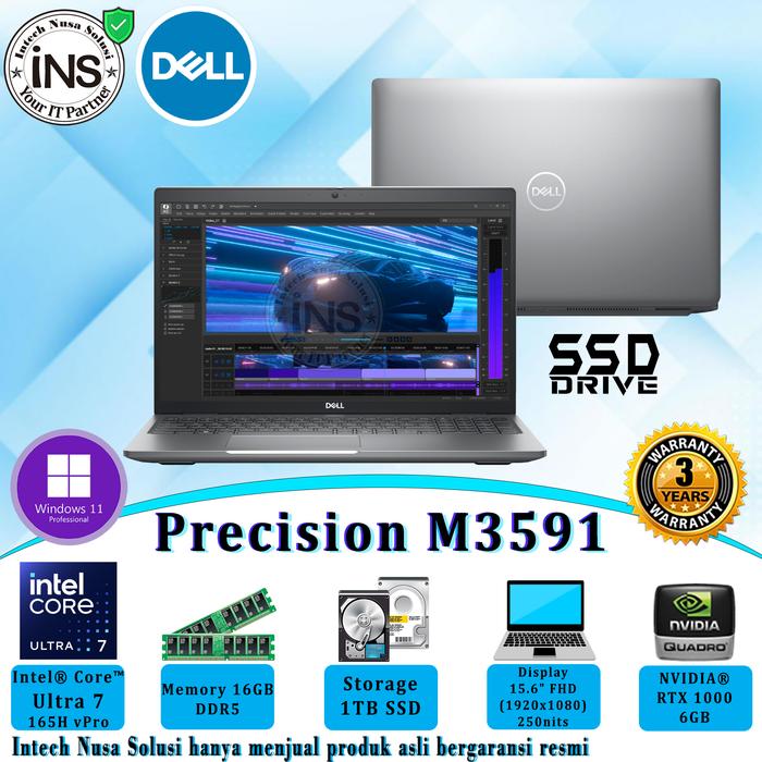 Jual DELL Precision M3591 Ultra 7 165H 16GB 1TB SSD RTX 1000 6GB ...