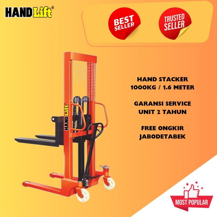 Promo Manual Hand Stacker / handlift / hand forklift 1000kg 1.6meter ...