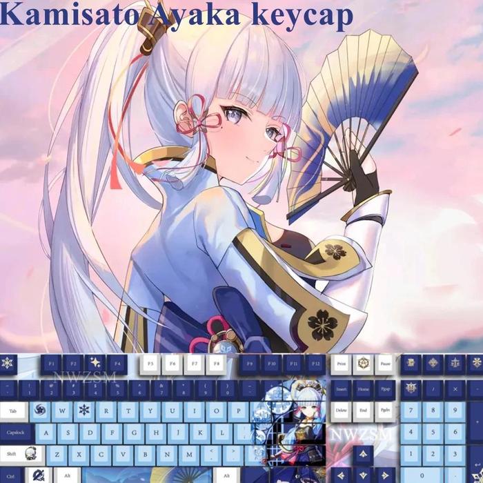 Jual Genshin Impact Character Kamisato Ayaka Keycaps Printed Keycap Pbt ...