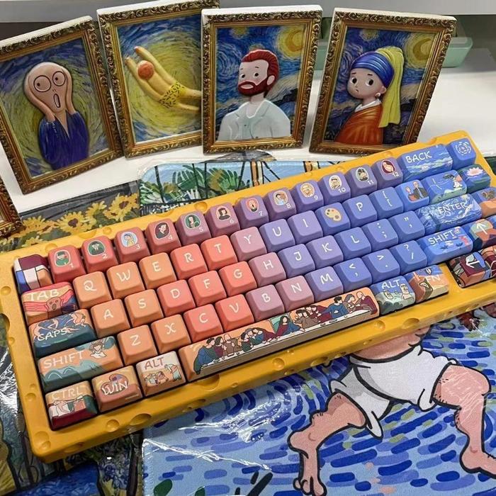 Jual ECHOME Blue Orange Artist's Keycaps Set Classic Oil Painting ...