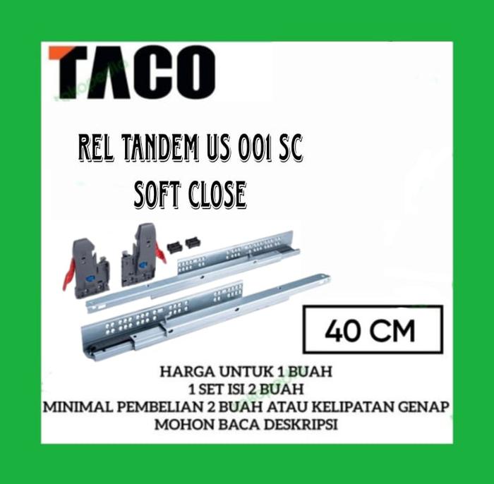 Jual Rel Laci Tandem TACO Slowmotion / Rel Tandem Soft Close Panjang 40 ...