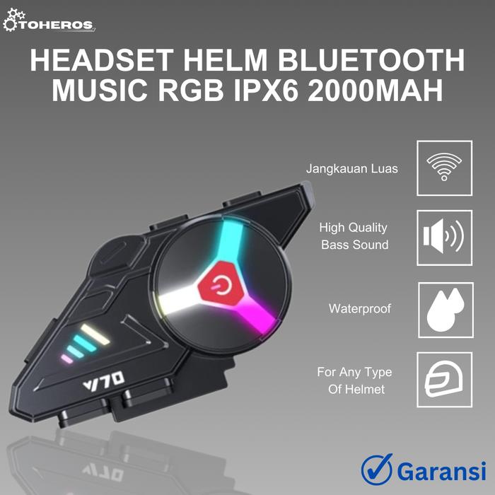 Jual Set Intercom Bluetooth Helm Original OTOHEROS Headset Helm ...
