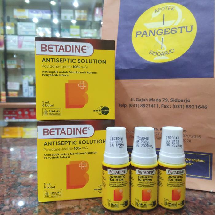 Jual Betadine Antiseptic Solution 5ml / Betadin Obat Luka Antiseptik ...
