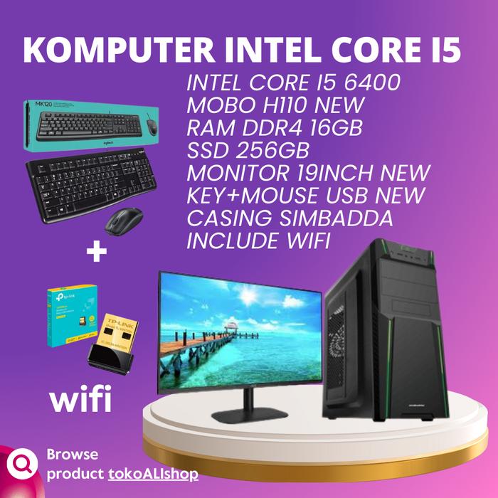 Promo Paket Komputer Fullset Rakitan Core i5 6400 Ram 16GB SSD 256GB ...