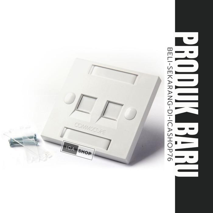 Jual COMMSCOPE / AMP FACEPLATE LAN RJ45 2 Hole / Face plate / Wallplate ...