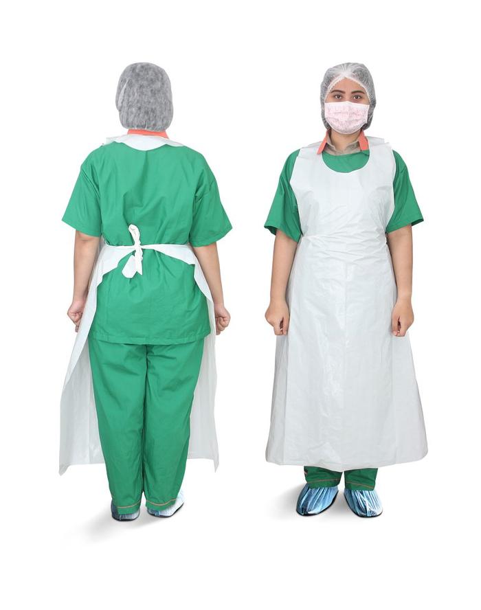 Jual Apron Medis Celemek Plastik PE APD Disposable - TANGAN PENDEK ...