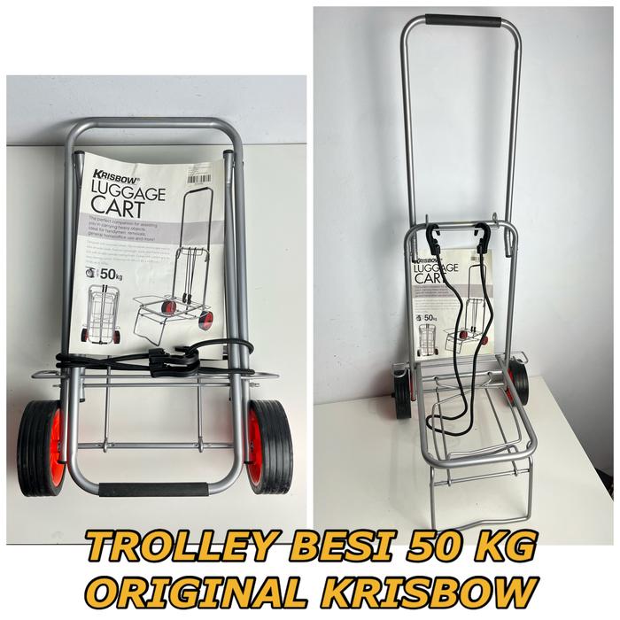 Jual ORIGINAL KRISBOW TROLLEY BESI 50KG STEEL TROLI BARANG GALON ...