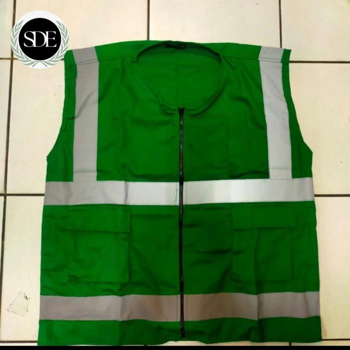 Jual Rompi Safety Bahan Drill / Rompi Kerja / Rompi Proyek Warna Hijau ...