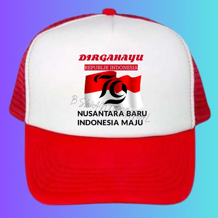 Jual Topi Jaring Jala Hat Trucker HUT RI KE 79 17 Agustus 1945 - 17 ...