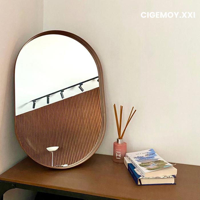 Promo Cermin Oval Kapsul Dinding Aesthetic Frame Hitam Putih [GARANSI ...