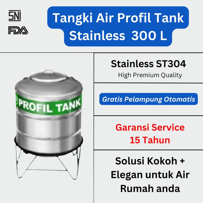 Jual Tandon Tangki Toren Air Stainless Profil Tank 300 Liter ...