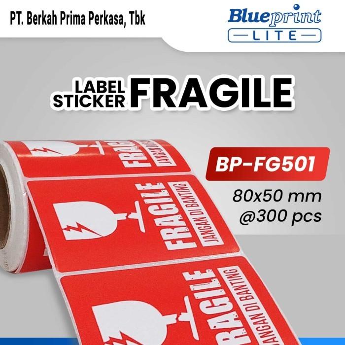 Promo Label Sticker Unboxing Fragile BLUEPRINT 70x50 mm isi 500 ...