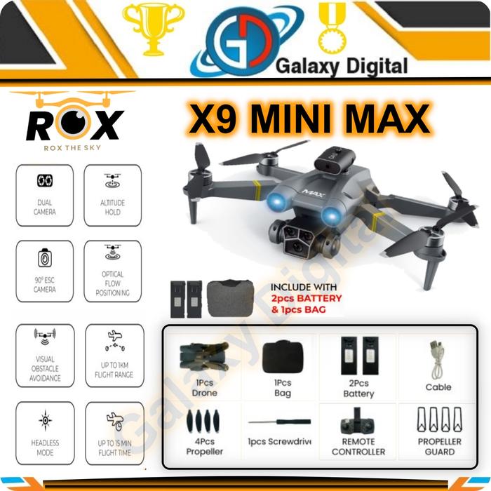 Jual ROX X9 Mini Max Drone HD Dual Camera WiFi FPV Combo Version ...